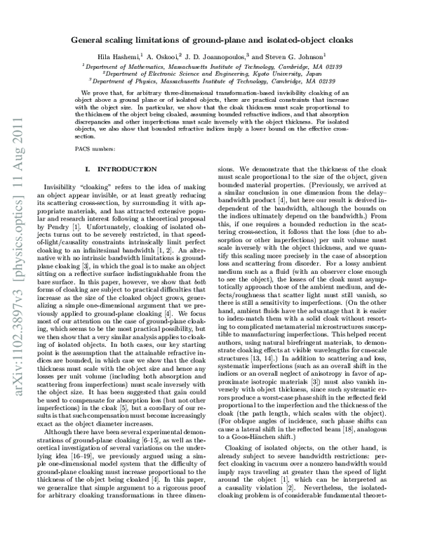 (PDF) General scaling limitations of ground-plane and isolated-object ...