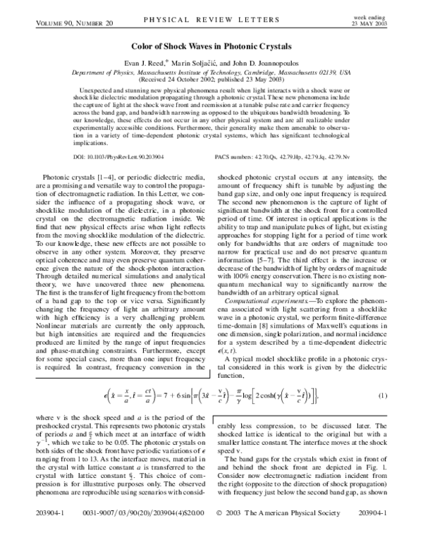 (PDF) Color of Shock Waves in Photonic Crystals