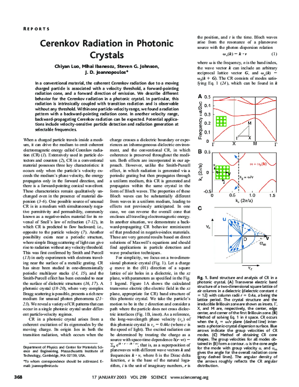 (PDF) Cerenkov radiation in photonic crystals