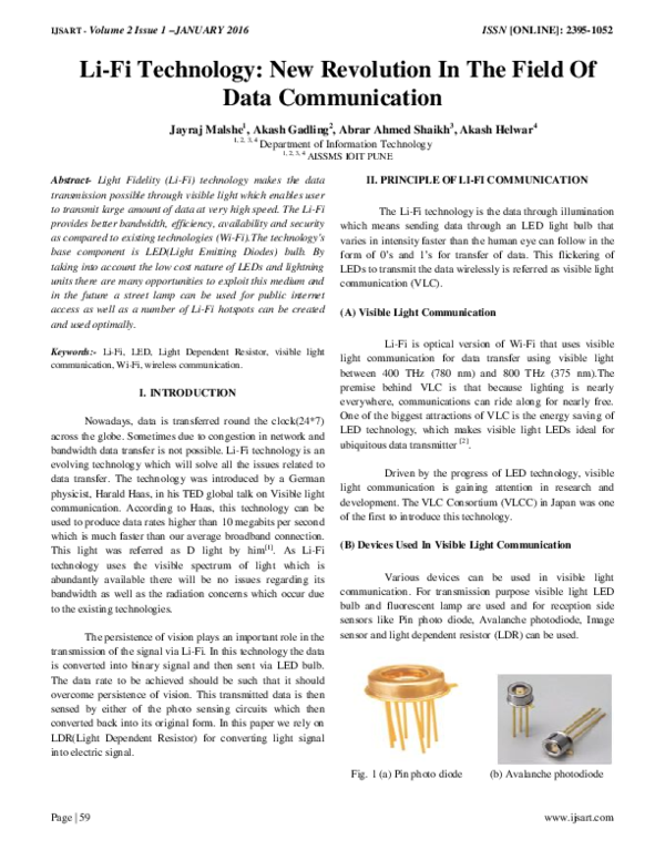 (PDF) Li-Fi Technology: New Revolution In The Field Of Data Communication