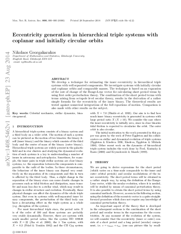 (PDF) Coplanar and Initially Circular Orbits