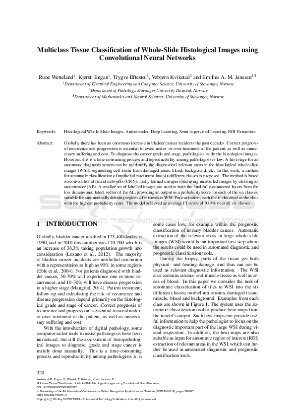 (PDF) Multiclass Tissue Classification of Whole-Slide Histological Images using Convolutional ...