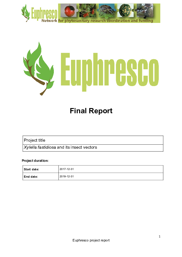 (PDF) Xylella fastidiosa and its insect vectors