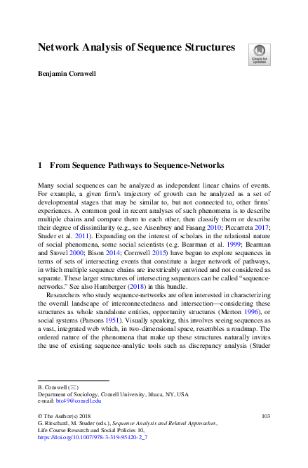 (PDF) Network Analysis of Sequence Structures