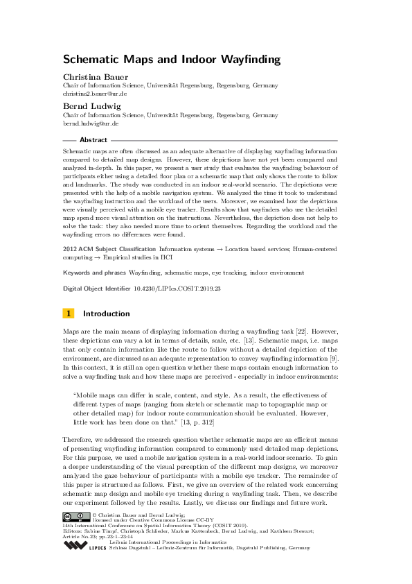 (PDF) Schematic Maps and Indoor Wayfinding