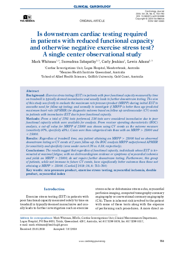 (PDF) Is downstream cardiac testing required in patients with reduced ...