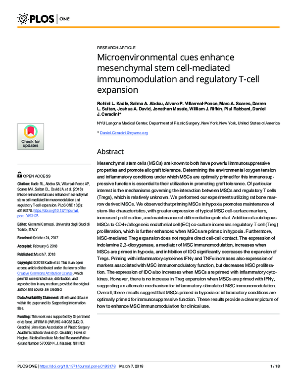 (PDF) Microenvironmental cues enhance mesenchymal stem cell-mediated ...