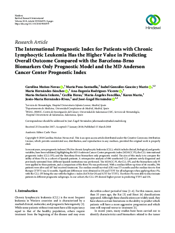 (PDF) The International Prognostic Index for Patients with Chronic ...