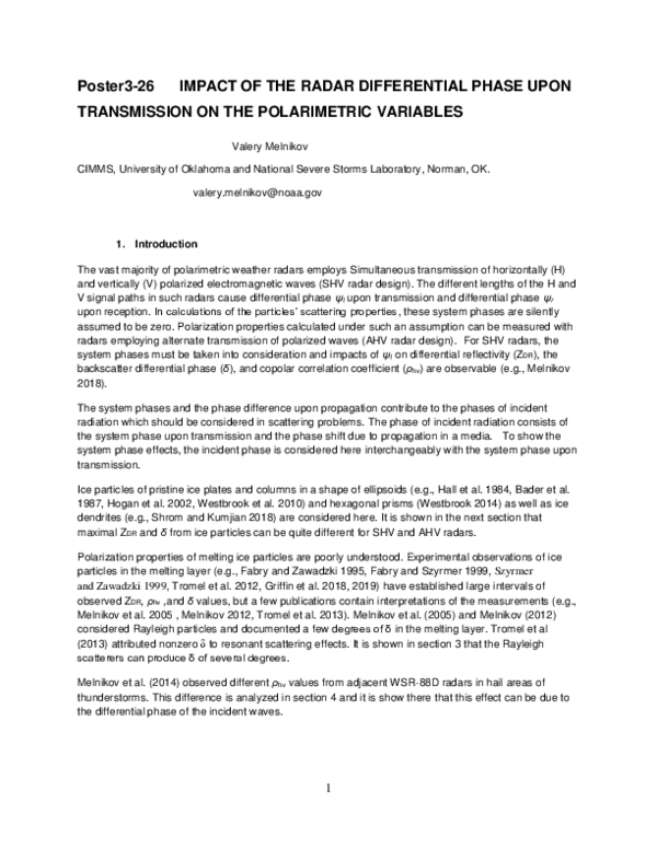 (PDF) Poster3-26 IMPACT OF THE RADAR DIFFERENTIAL PHASE UPON ...