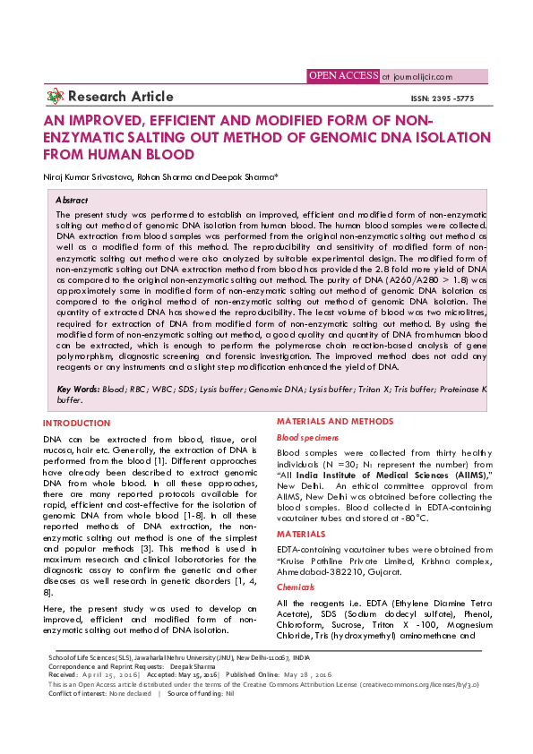 (PDF) An Improved, Efficient and Modified Form of Non-Enzymatic Salting ...
