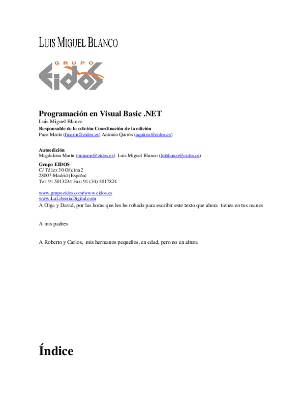 Pdf Visual Basic Net Manual De Programacion Espanol