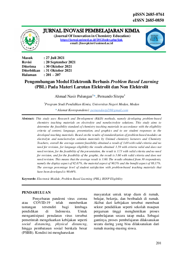 (PDF) Pengembangan Modul Elektronik Terintegrasi Problem Based Learning ...