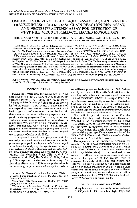 (PDF) Comparison of vero cell plaque assay, TaqMan reverse ...