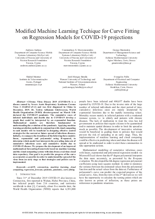 (PDF) Modified Machine Learning Techique for Curve Fitting on ...