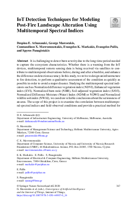 (PDF) IoT Detection Techniques for Modeling Post-Fire Landscape Alteration Using Multitemporal ...