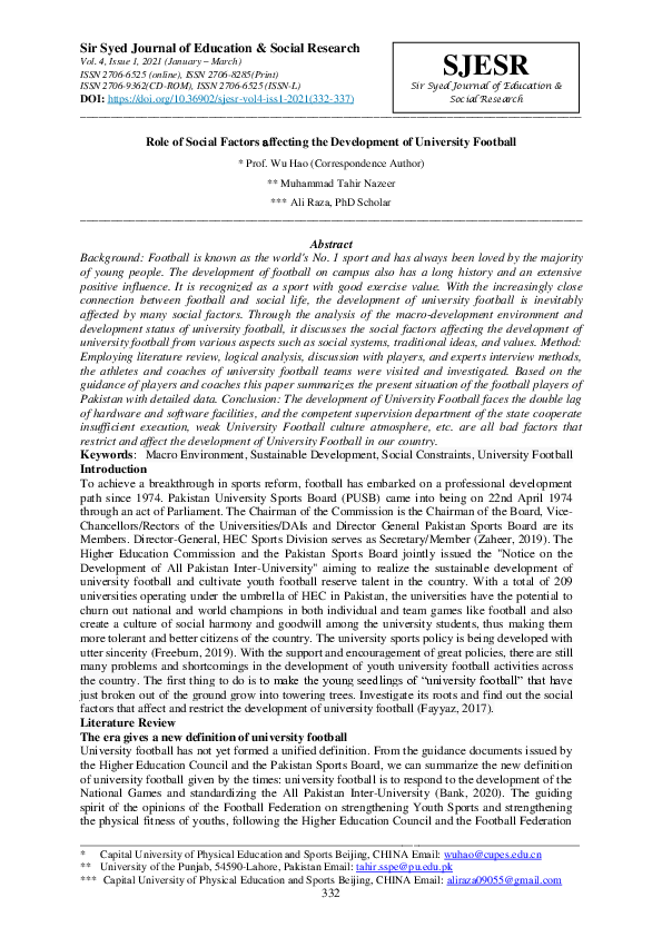 (PDF) Role of Social Factors affecting the Development of University ...