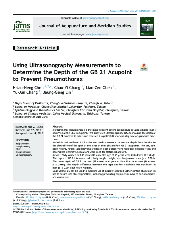 (PDF) Using Ultrasonography Measurements to Determine the Depth of the ...