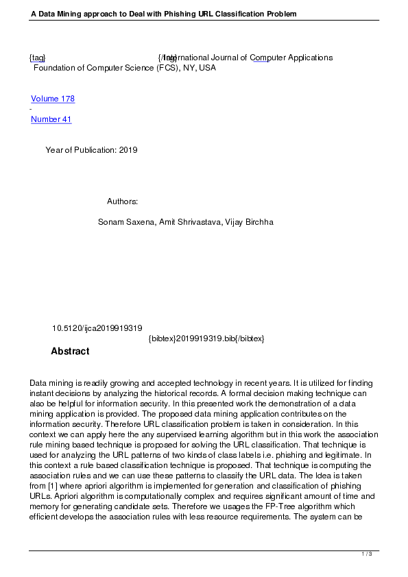 (PDF) A Data Mining approach to Deal with Phishing URL Classification ...