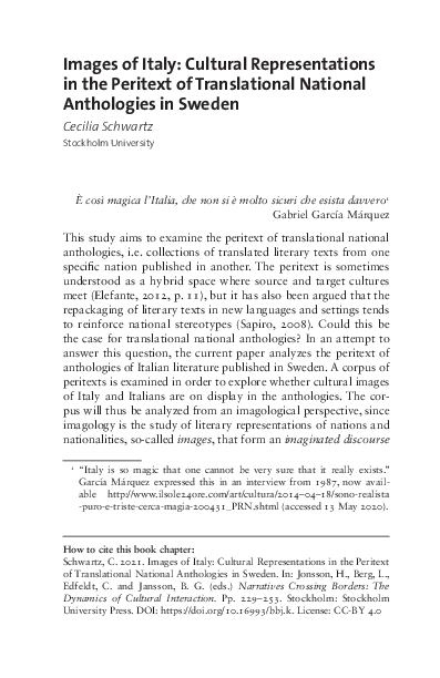 (PDF) Images of Italy: Cultural Representations in the Peritext of ...