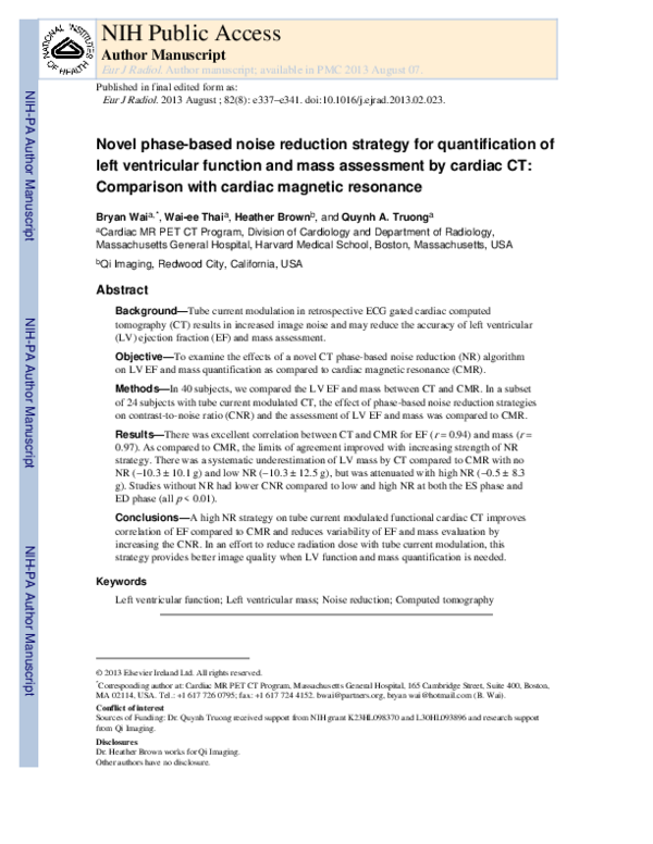 (PDF) Novel phase-based noise reduction strategy for quantification of ...