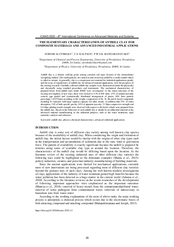 (PDF) The elementary characterization of anthill clay for composite ...