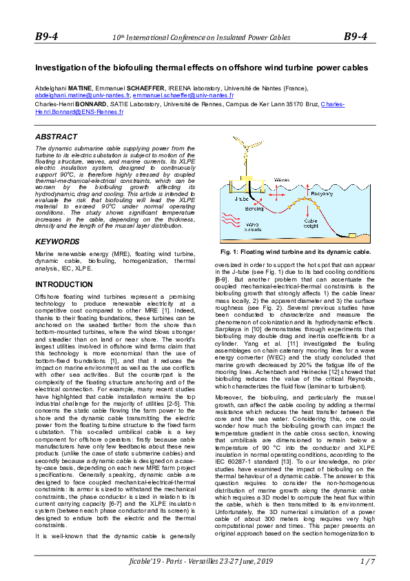 (PDF) Investigation of the biofouling thermal effects on offshore wind turbine power cables ...