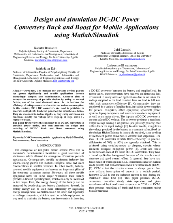 (PDF) Design of a Boost Converter | abdul fathah - Academia.edu