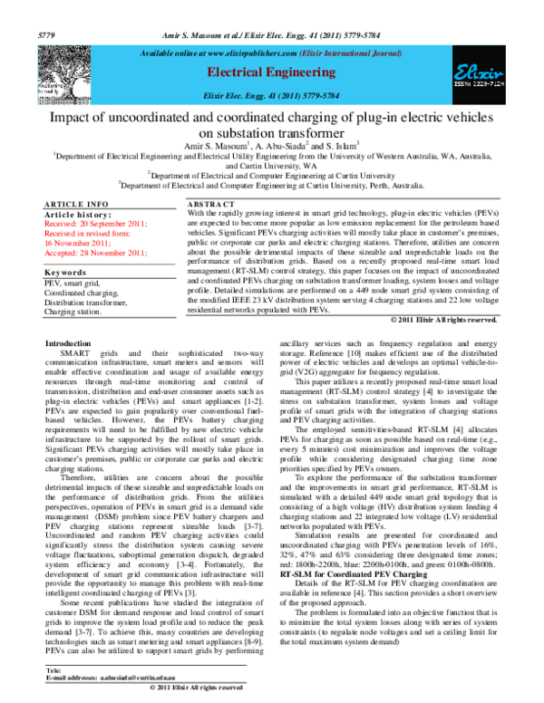 (PDF) Impact of uncoordinated and coordinated charging of plug-in ...