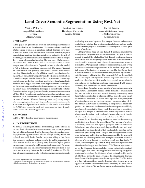 (PDF) Land Cover Semantic Segmentation Using ResUNet