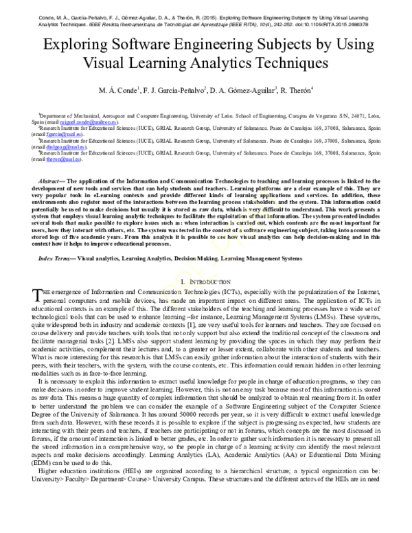 (PDF) Exploring Software Engineering Subjects by Using Visual Learning ...