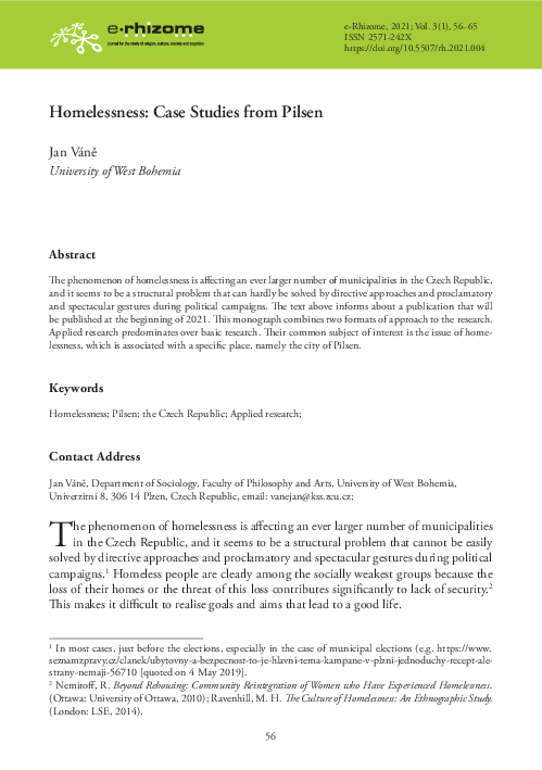 (PDF) Homelessness: Case Studies from Pilsen