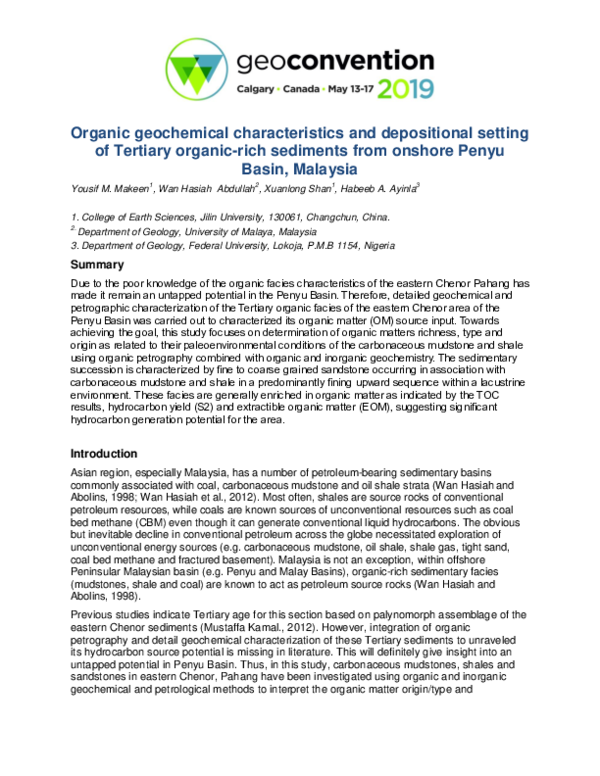 (PDF) Organic geochemical characteristics and depositional setting of ...