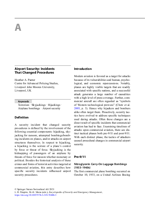 (PDF) Airport Security: Procedures in Secured Areas for TSA and Private ...