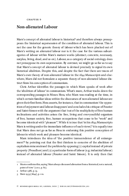 (PDF) Beech Non Alienated Labour from Art and Labour
