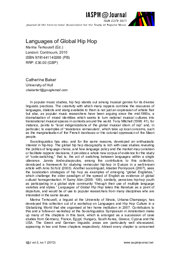 (PDF) The languages of global hip-hop