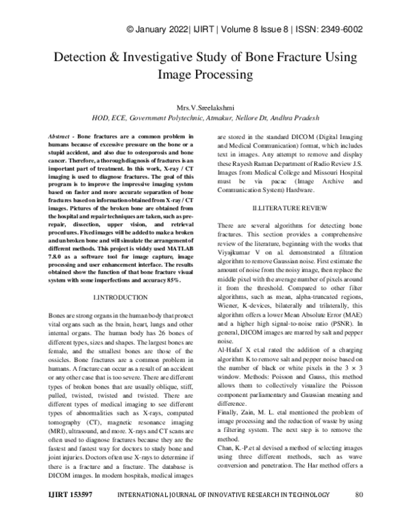 (PDF) Detection & Investigative Study of Bone Fracture Using Image ...