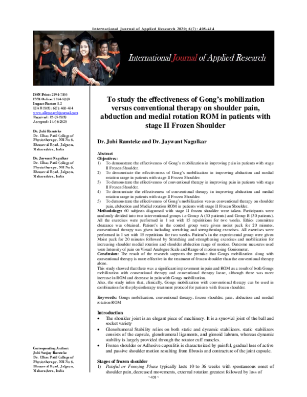 (PDF) To study the effectiveness of Gong’s mobilization versus ...