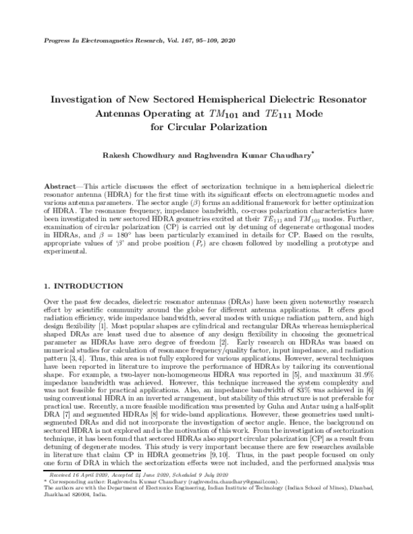 (PDF) Investigation of New Sectored Hemispherical Dielectric Resonator ...