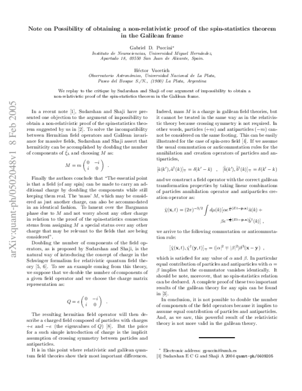 (PDF) Possibility of obtaining a non-relativistic proof of the spin ...