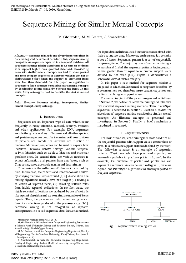 (PDF) Sequence Mining for Similar Mental Concepts