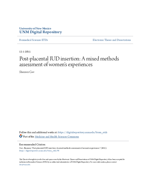 (PDF) Post-Placental IUD Insertion