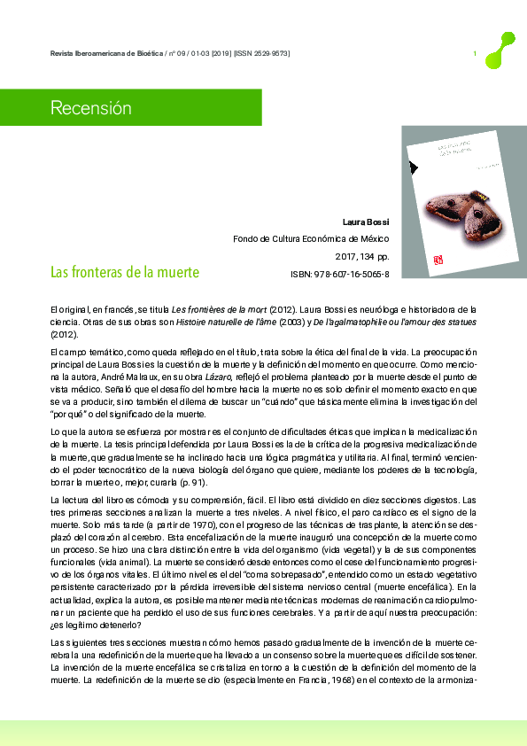 (PDF) Laura Bossi (2017). Las fronteras de la muerte. Fondo de Cultura ...