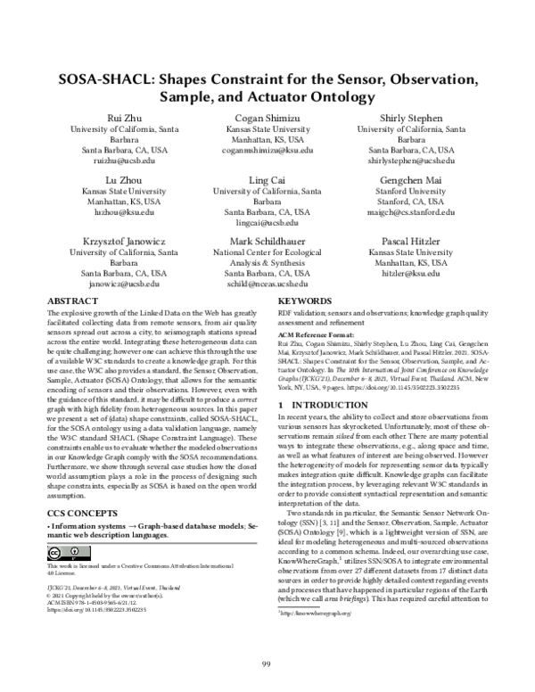 (PDF) SOSA-SHACL: Shapes Constraint for the Sensor, Observation, Sample ...