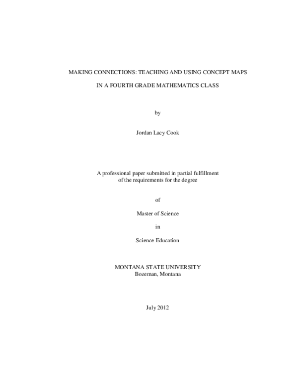 (PDF) Making connections : teaching and using concept maps in a fourth ...