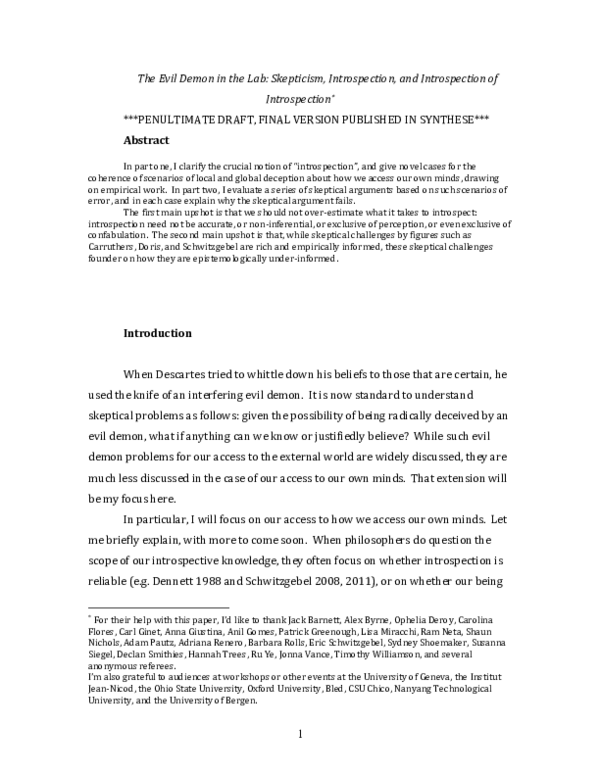 (PDF) The Evil Demon in the Lab (penultimate draft)