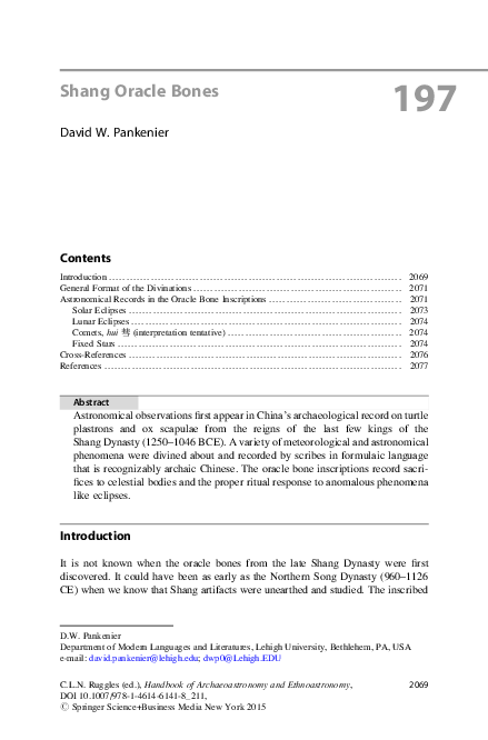 (PDF) Shang Oracle Bones