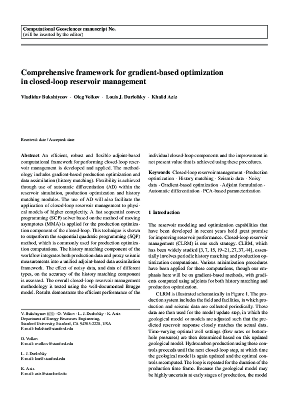 (PDF) Comprehensive framework for gradient-based optimization in closed ... (PDF) Comprehensive framework for gradient-based optimization in closed ...