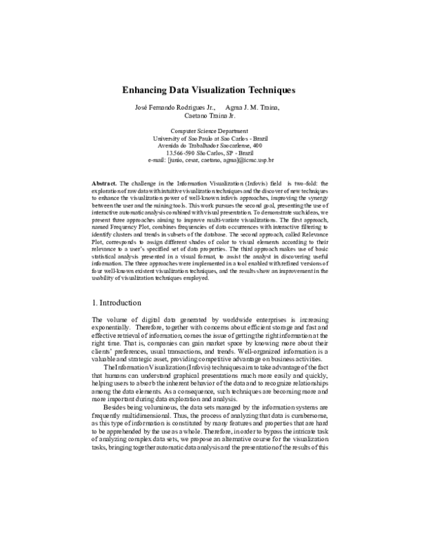 (PDF) Enhancing data visualization techniques