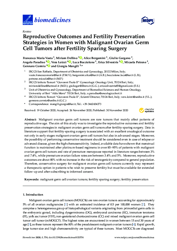 (PDF) Reproductive Outcomes and Fertility Preservation Strategies in ...