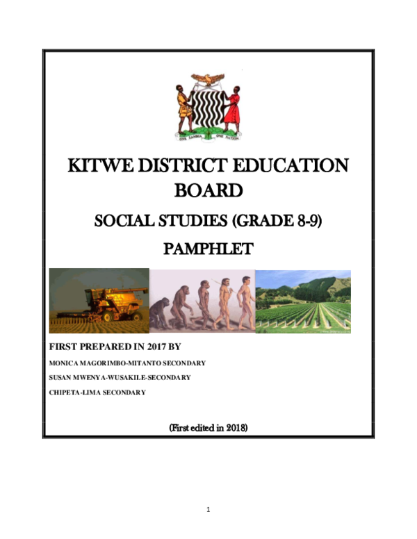 (PDF) KITWE DISTRICT EDUCATION BOARD